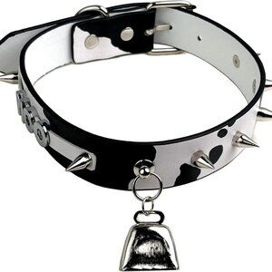 Jewelry | Cow Print Leather Choker Necklace Punk Gothic Cow Cosplay ...